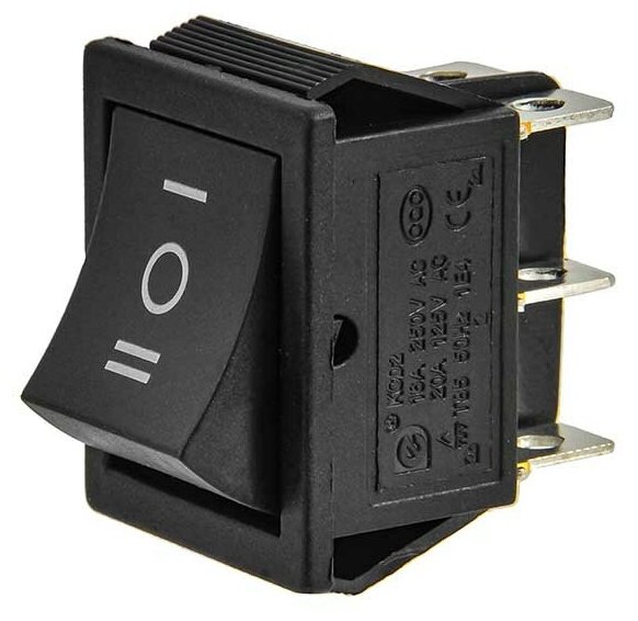 Выключатель NORD YADA ON-OFF-ON черный с нейтралью 15A 250V 905453