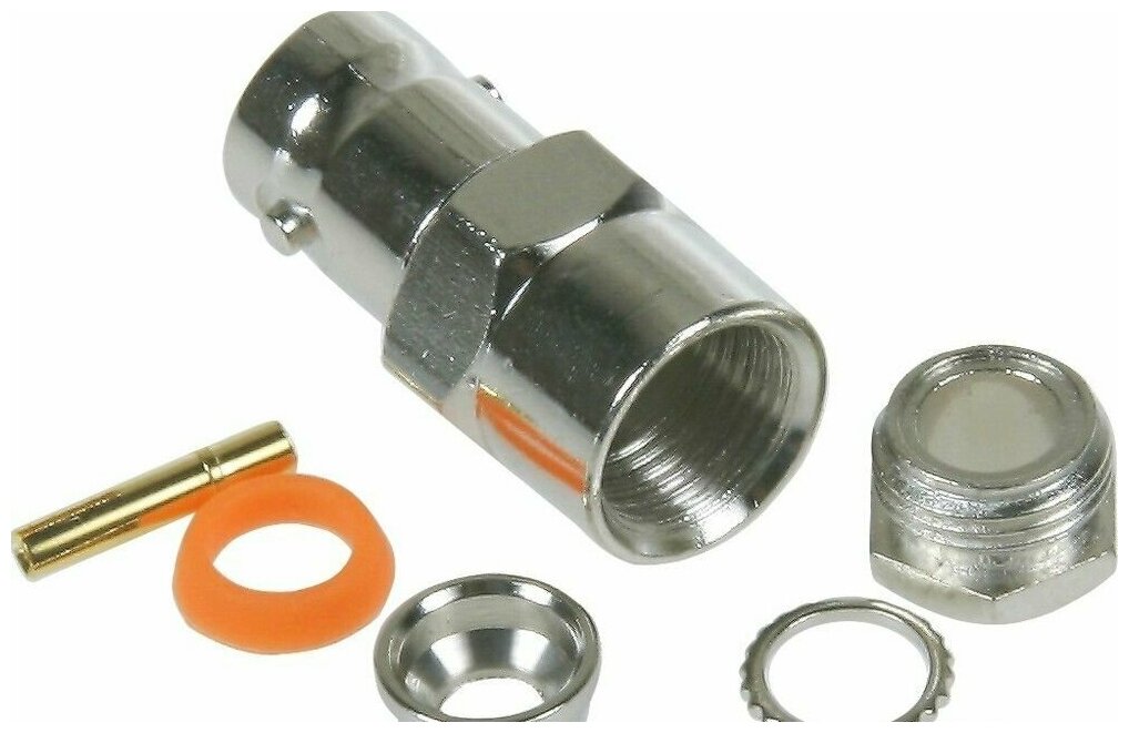 BNC-7025 HYR-0102 (GB-102) (BNC-7025), Разъем BNC, гнездо, RG-6, зажим (Clamp)