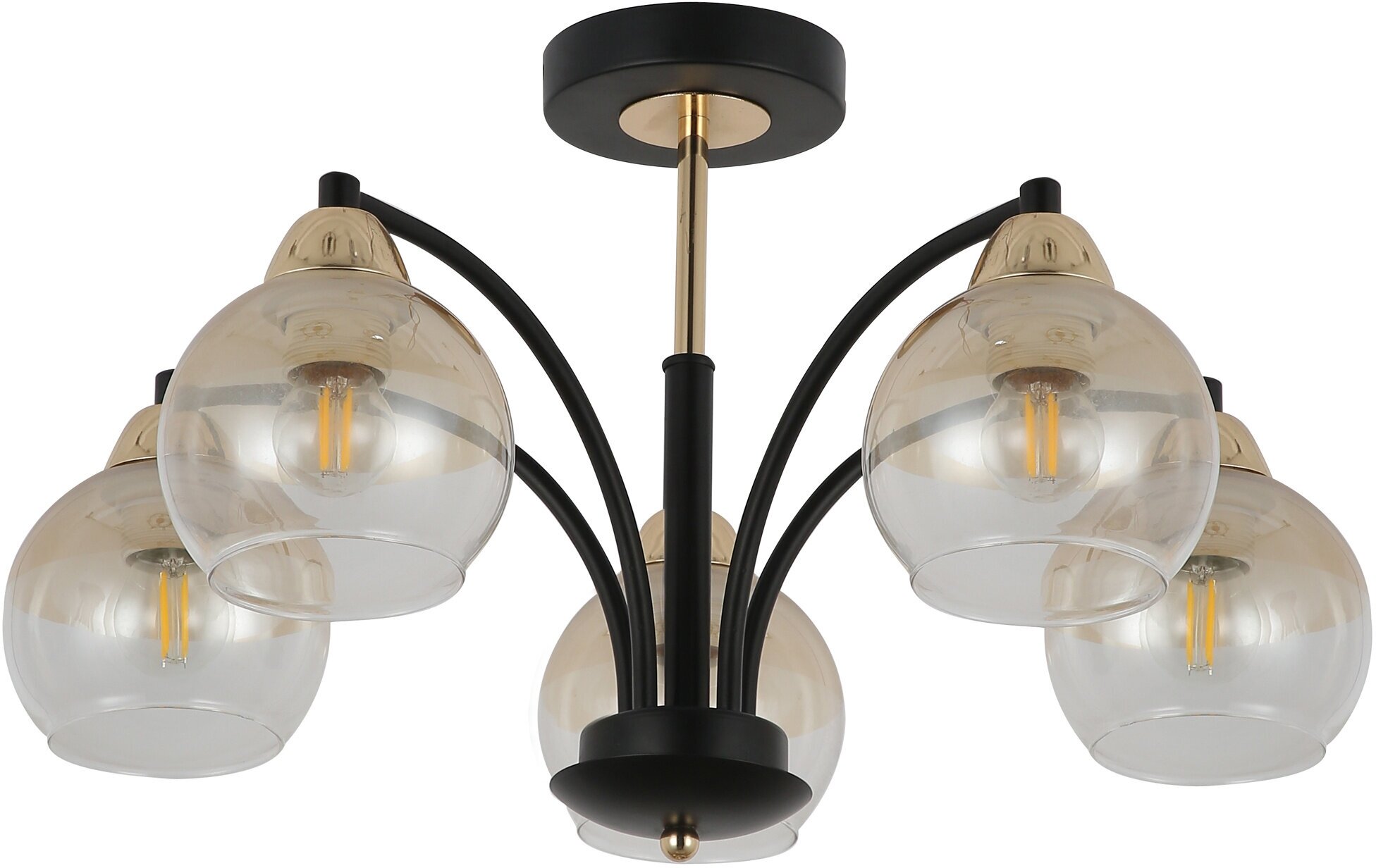 Люстра HIPER Brum H178-5, 5 х 60 Вт, черный