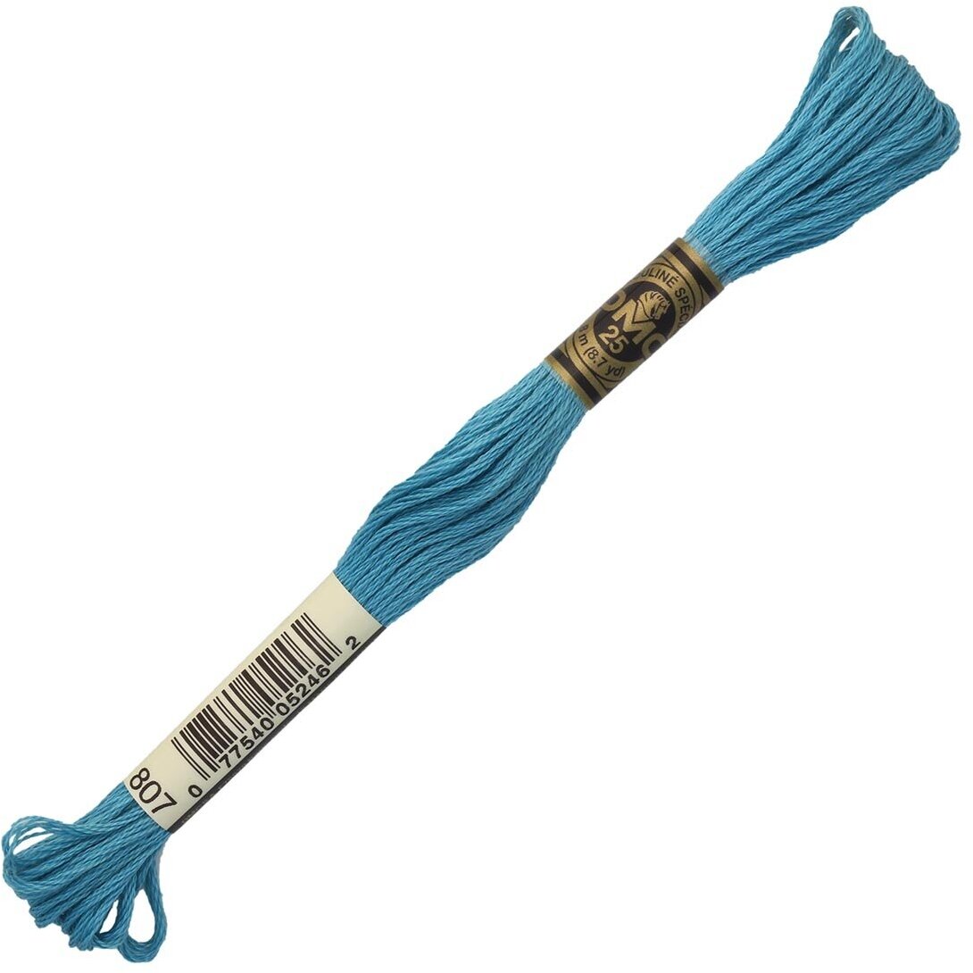 Мулине одноцветный набор DMC 117, мерсеризованный хлопок, 8 м (807), 12 шт