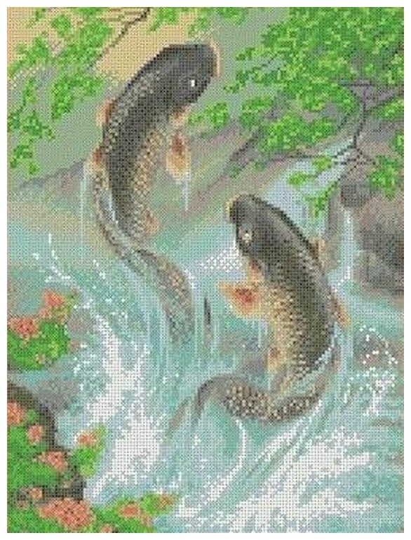 Рисунок на ткани Каролинка "Два карпа", 23x30 см