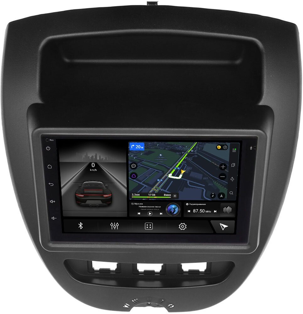 Магнитола в штатное место 2 din Peugeot 107 2005-2014 Canbox M-Line 9863-RP-11-167-211 на Android 10 (4G-SIM, 2/32, DSP, QLed)