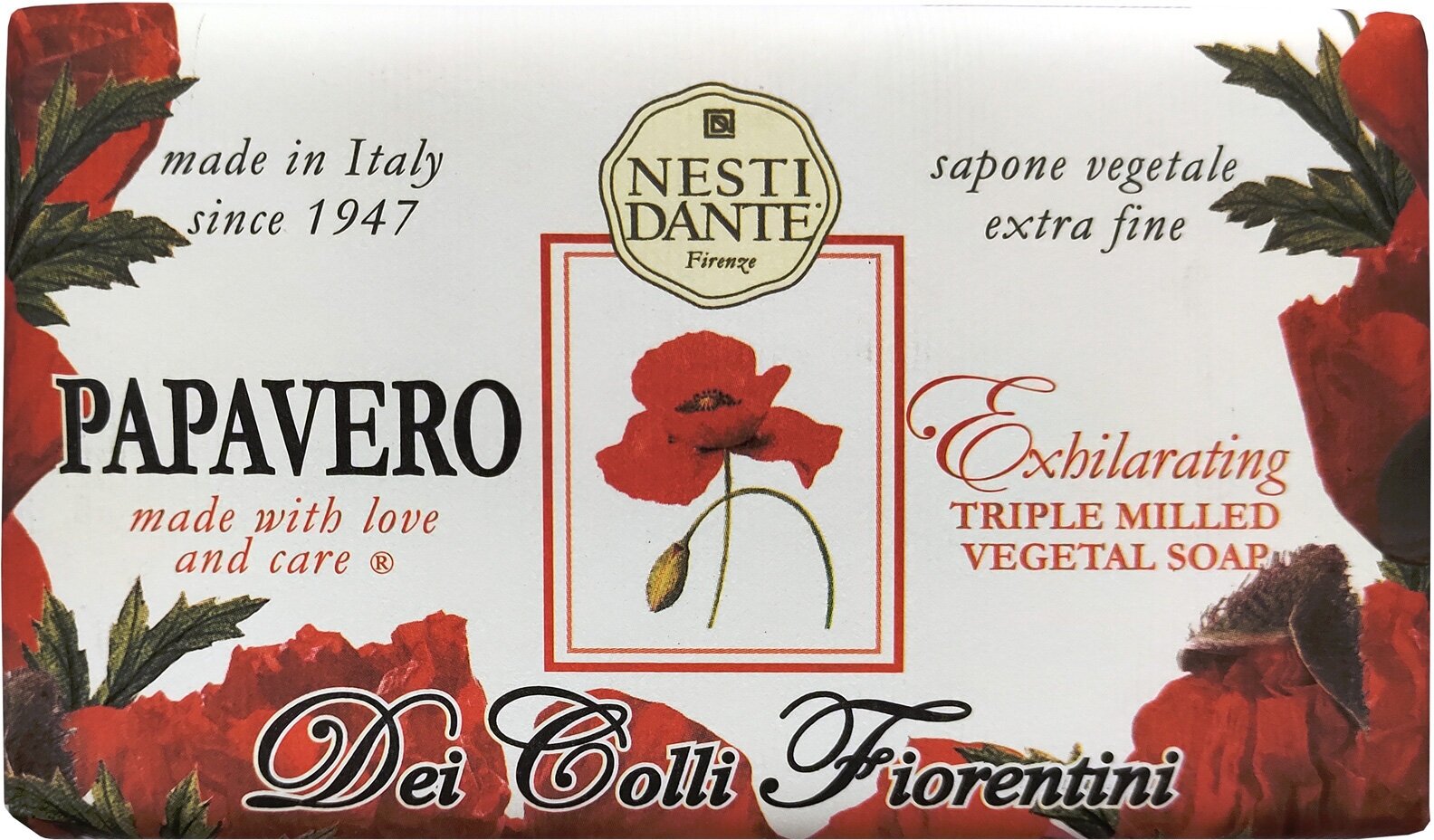 Мыло кусковое Nesti Dante Dei Colli Fiorentini Papavero (Мак) 250г