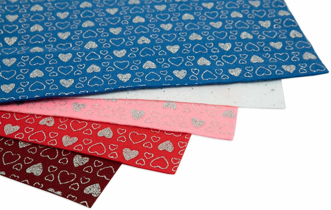 Фетр BLITZ FSH13-20/30 декоративный 20 см х 30 см +- 2 см 5 шт ассорти №3