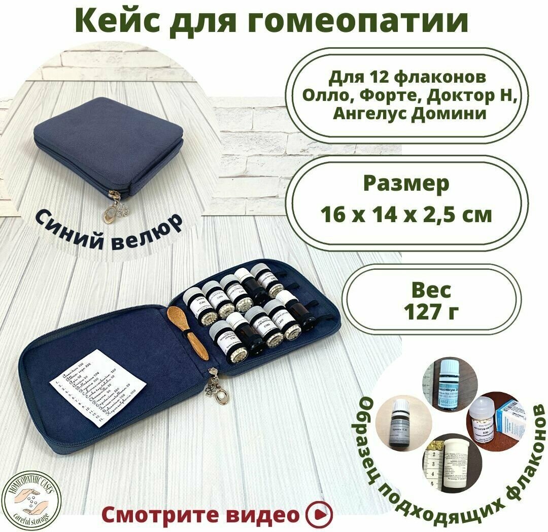 Аптечка, пенал, кейс для хранения и транспортировки гомеопатических препаратов от Олло, Форте, Ангелус Домини, Доктор Н на 12 флаконов