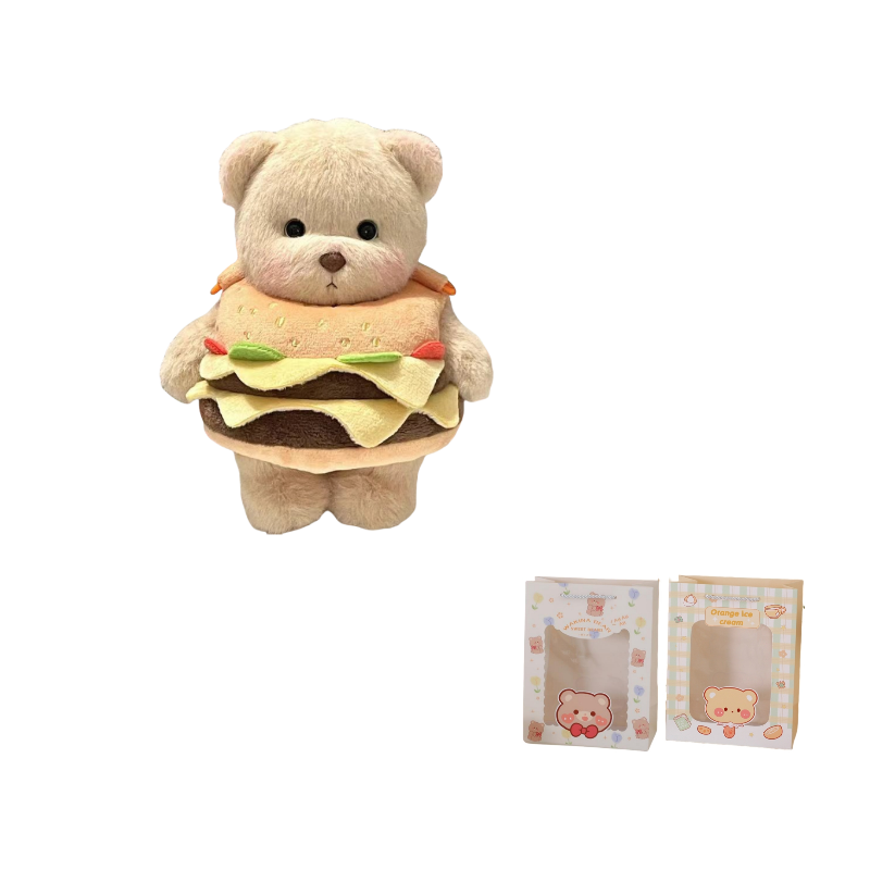 Плюшевая сумка-трансформер унисекс 77 SEVEN DREAM Hamburger Bear, 26 см