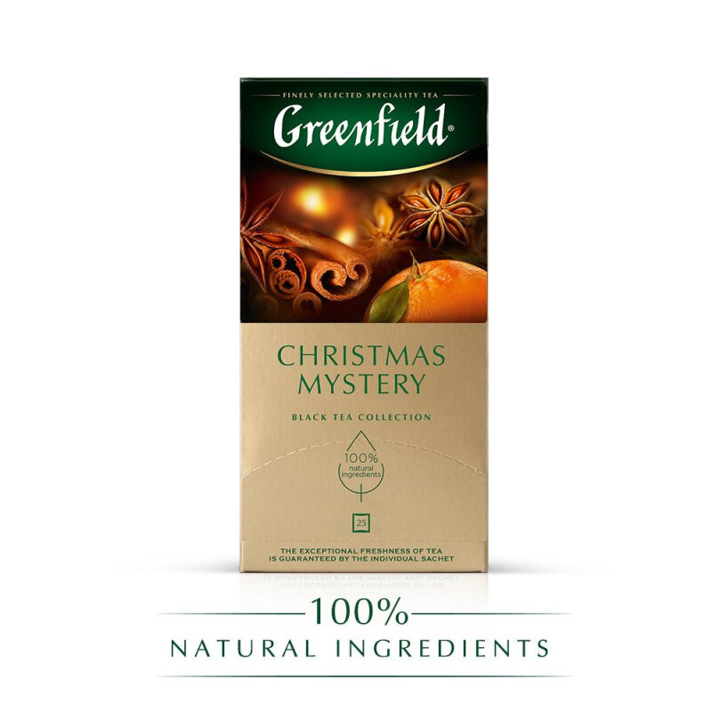 Чай гринфилд Кристмас Мистери(1,5гх25п)чай пак. черн. с доб. Greenfield 501585