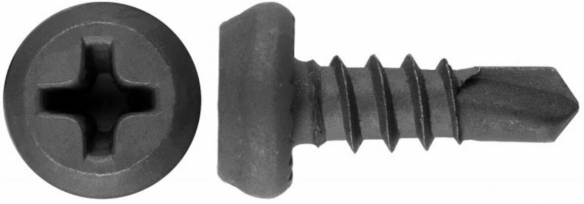 Саморез "клоп" черный со сверлом 3,5х11 500 шт