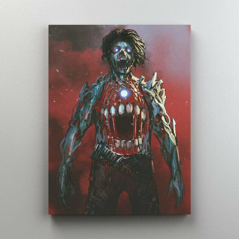 Интерьерная картина на холсте "Космический зомби" размер 22x30 см