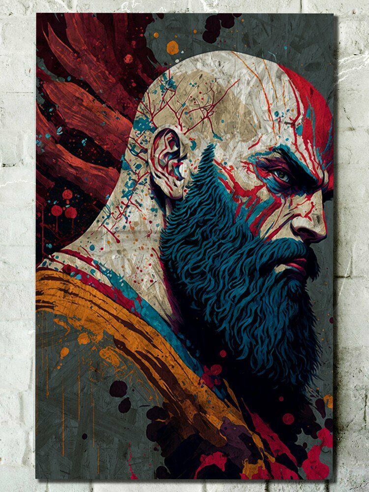 Картина интерьерная на рельефной доске ОСП игра God of War Ragnarok - 11659