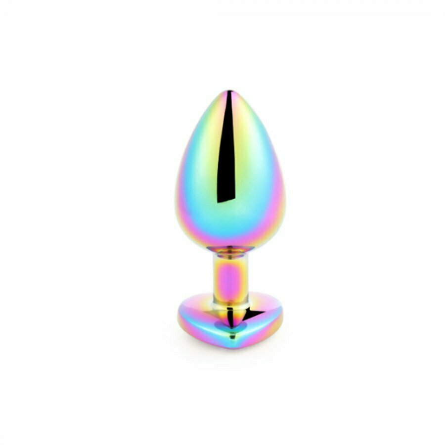 Анальная радужная пробка сердце, размер S