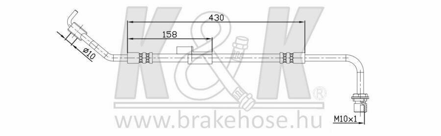 K&K FT2334 Шланг тормозной FORD Transit box body (E_ _) 2.0 2.0 i 2.5 DI 2.5 TD 05.91-03.00