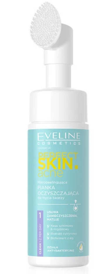 Пилинг-пенка для умывания EVELINE PERFECT SKIN ACNE с микроотшелушивающим эффектом (очищающая) 150 мл