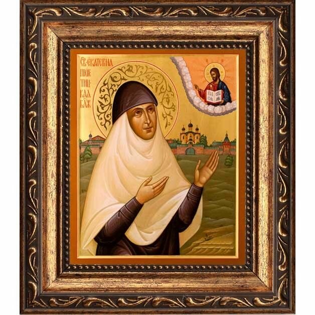 Екатерина Пюхтицкая (Малков-Панина), Христа ради юродивая, блаженная монахиня. Икона на холсте. (15 х 18 см / В раме)