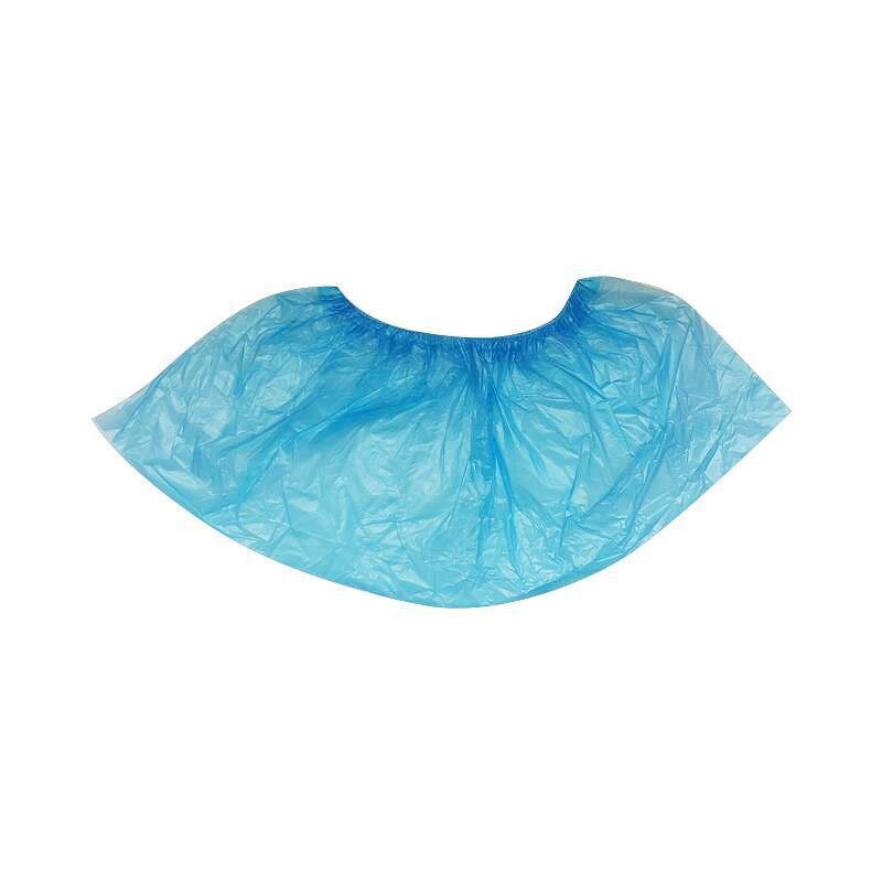 Бахилы одноразовые полиэтиленовые гладкие прочные 3 г голубые (10 пар в упаковке)