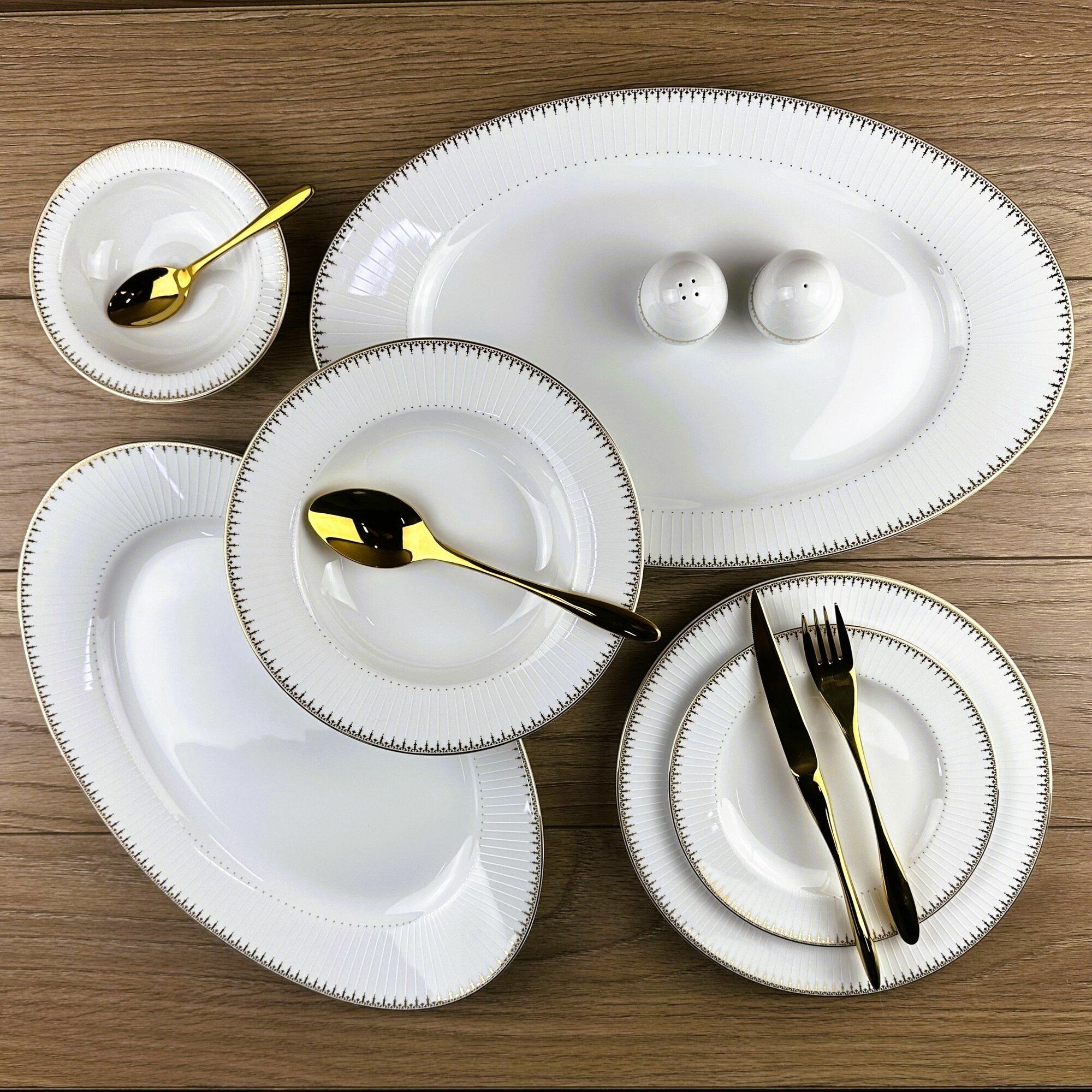 Сервиз фарфоровый Мавритания Голд 28 предметов на 6 персон