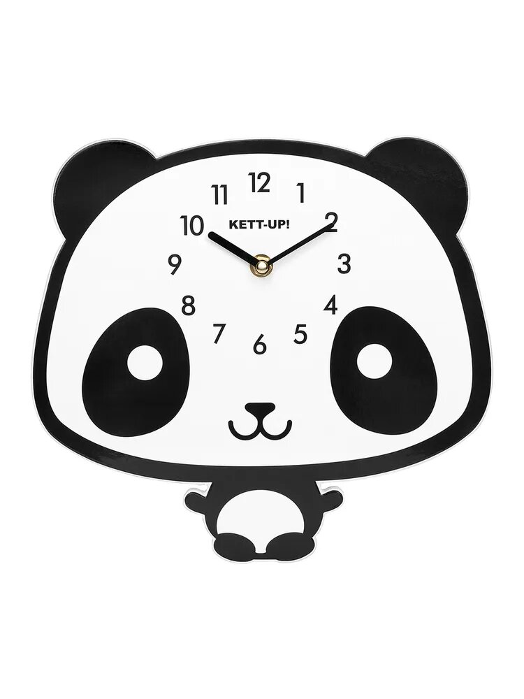 Часы детские настенные KETT-UP DESIGN ZOO KU048.1, Панда, белый/черный