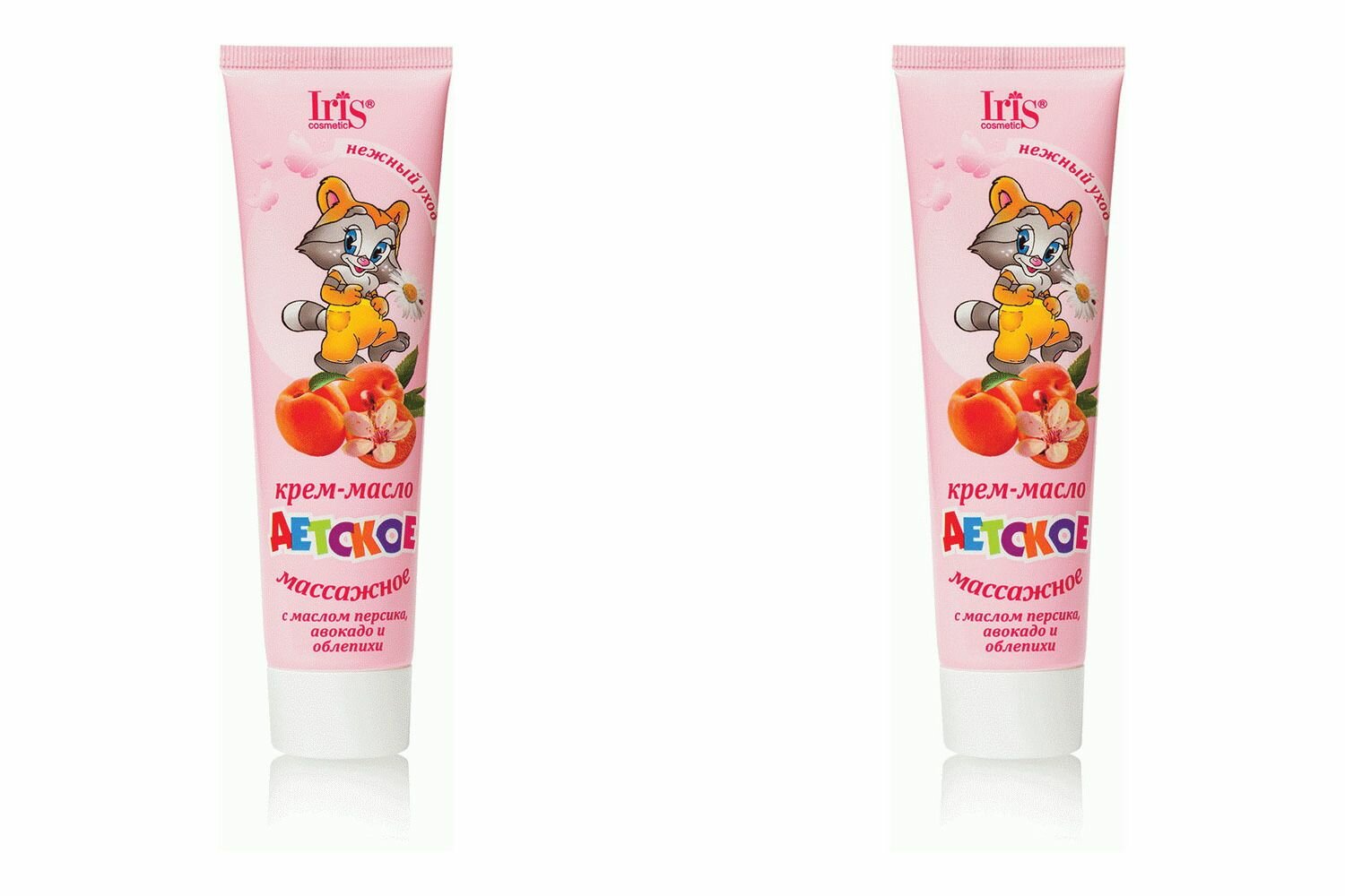 Iris cosmetic Крем-масло детское массажное с маслом персика, 100 мл, 2 шт.