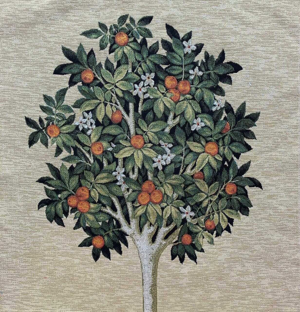 Гобелен, гобелен без рамы 45х45 см / "Апельсиновое дерево" У. Моррис фон бежевый