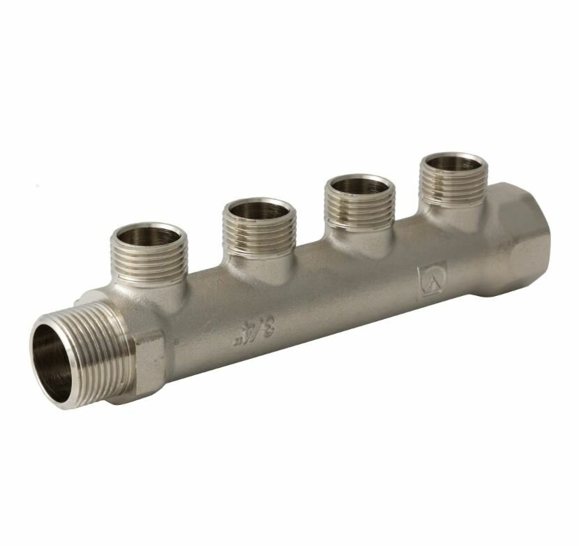 Коллектор с наружной резьбой Valtec на 4 выхода 3/4"x1/2"
