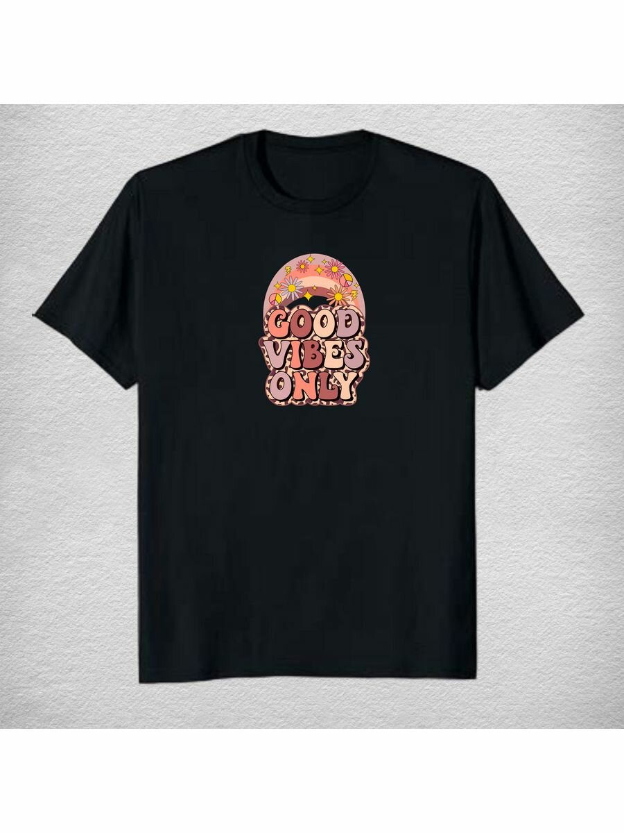 Футболка good vibes only надпись