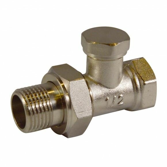 Клапан радиаторный настроечный прямой ВВ 1/2 запорный (нижний)