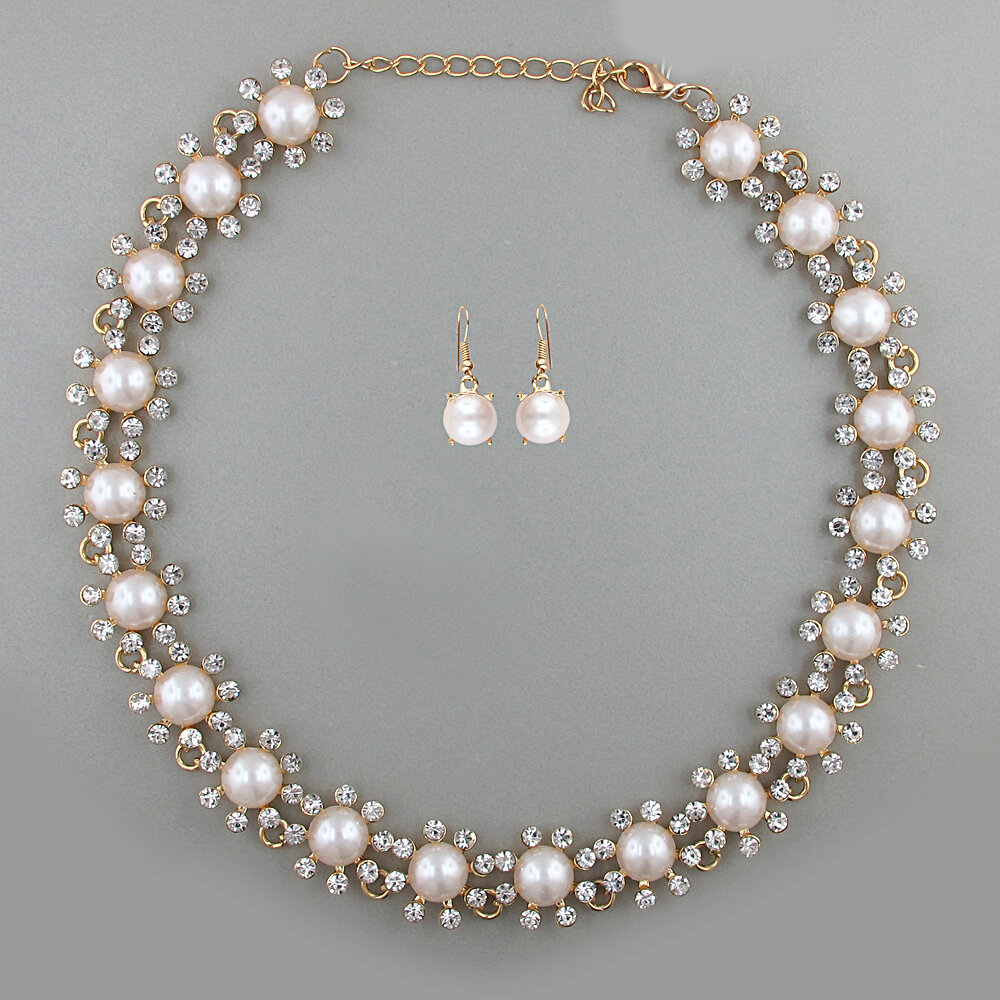 Комплект бижутерии, жемчуг имитация, стекло