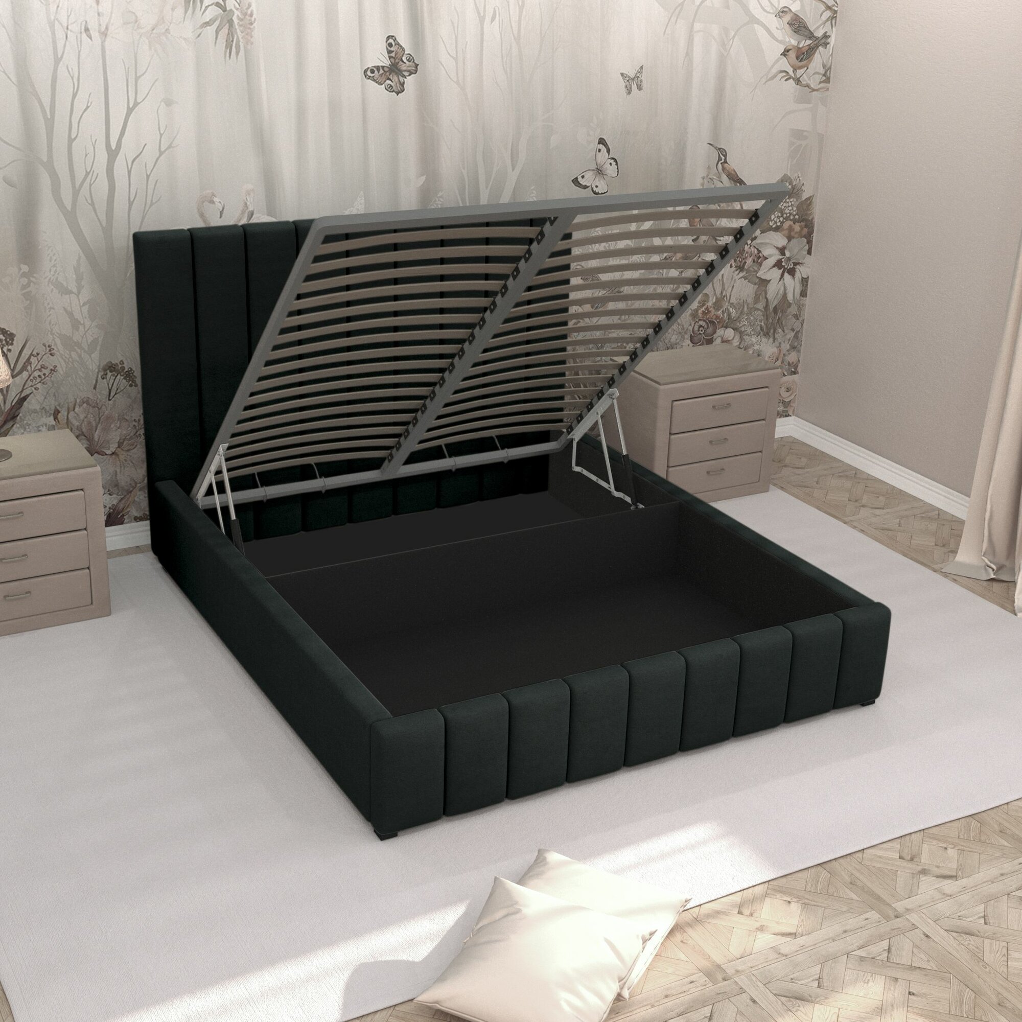 Двуспальная кровать 160х200 Милан (2024), с подъёмным механизмом, фабрика Микс-Интерьер (Россия)