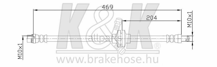 K&K FT0373 Шланг тормозной передн RENAULT: CLIO III, MODUS 04-