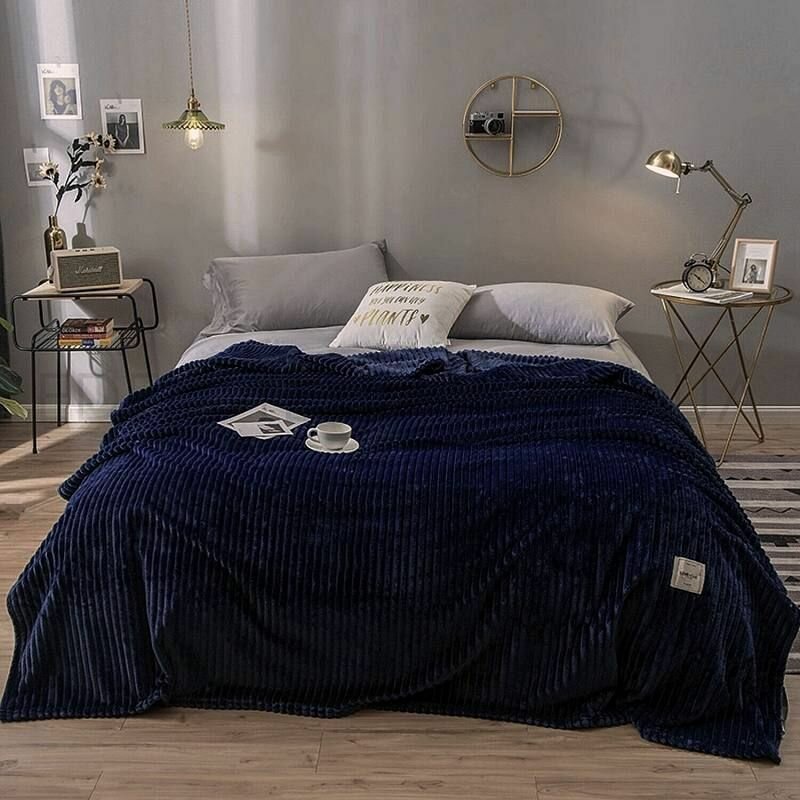 Плед Кубик велсофт темно-синий 200*220