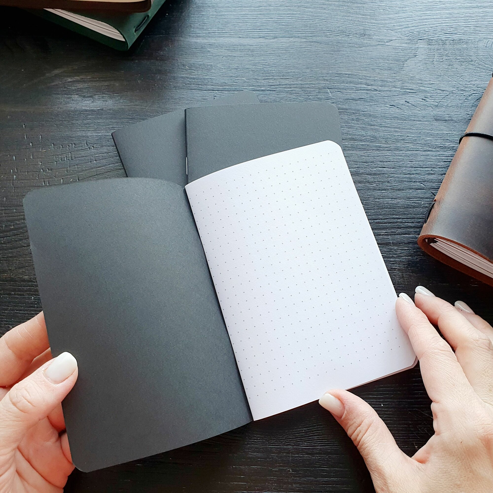 Блокноты формата А6 (10х14см) в точку / сменные блоки / запасные тетради 3 штуки по 30 листов