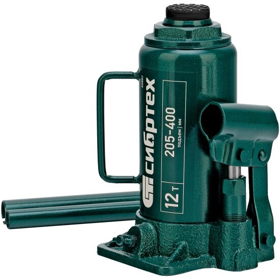 Сибртех Домкрат гидравлический бутылочный, 12 т, 205-400 мм, , 50807