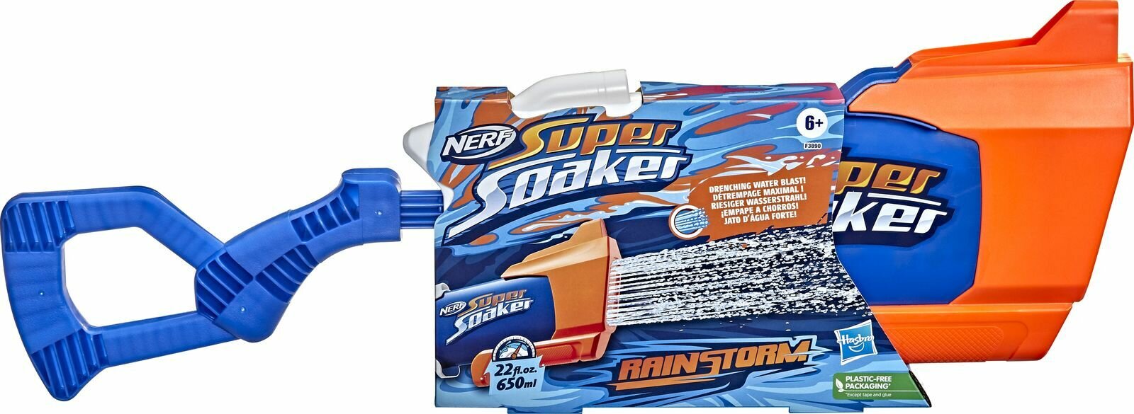Бластер Nerf "Super Soaker Шторм" F3890, водный, синий/оранжевый