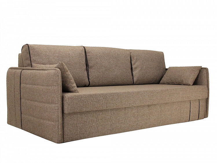 Прямой диван Некст (Слим) Коричневый, еврокнижка, 206х103х86 см, с ящиком для белья