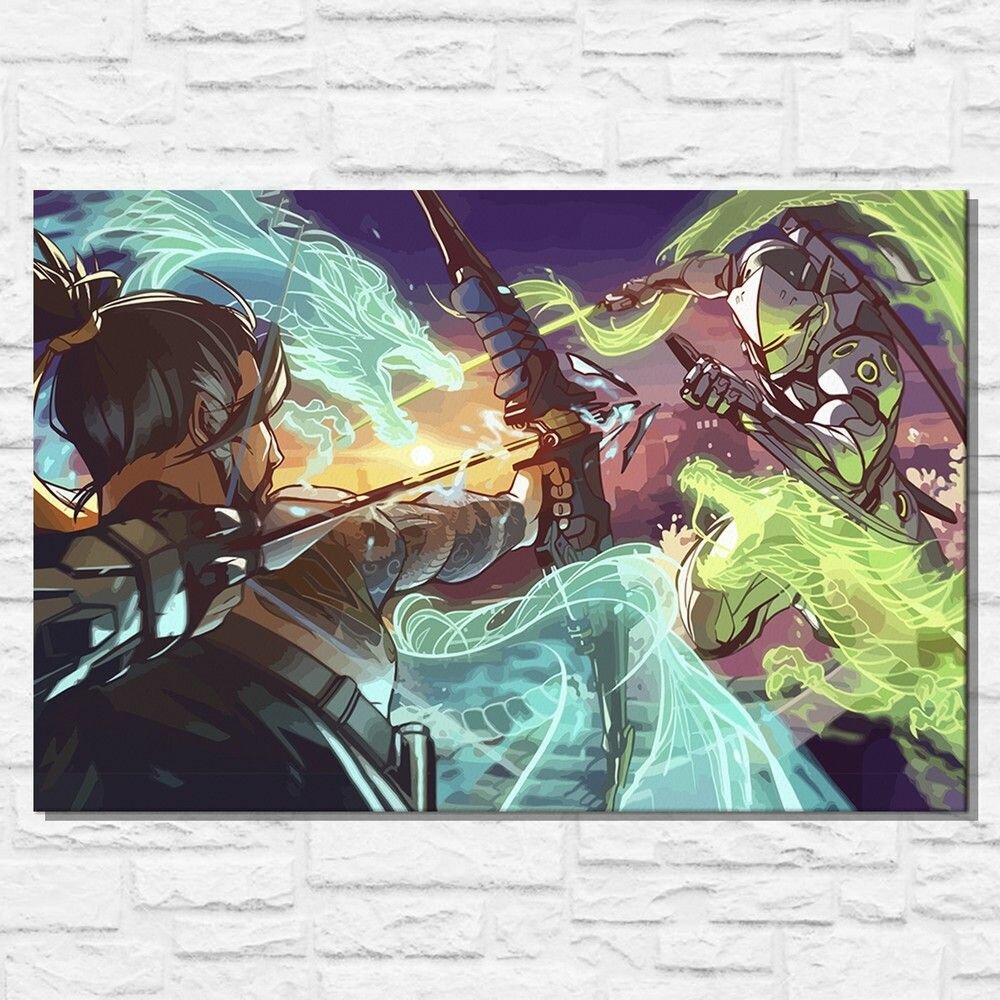 Картина по номерам на холсте игра Overwatch Hanzo (PS, PC, XBOX, SWITCH) - 15249 Г 60x40
