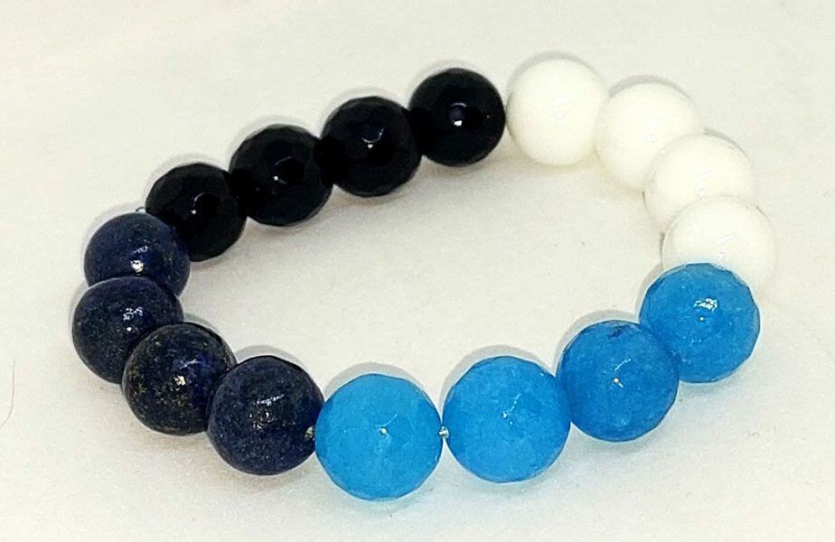 Браслет, лазурит, агат