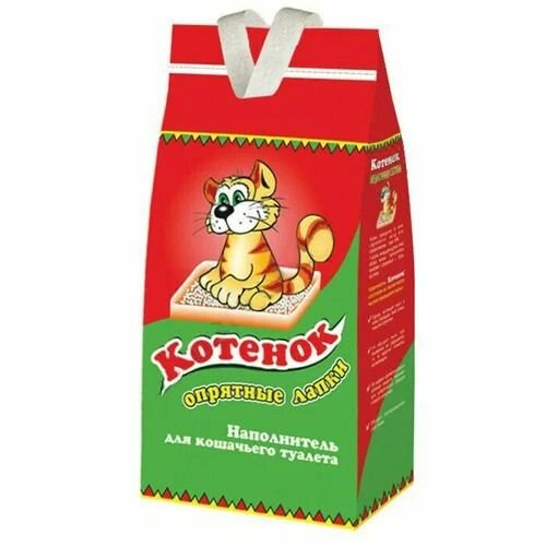 Наполнитель Котенок "Опрятные Лапки", минеральный, впитывающий, для длинношерстных кошек