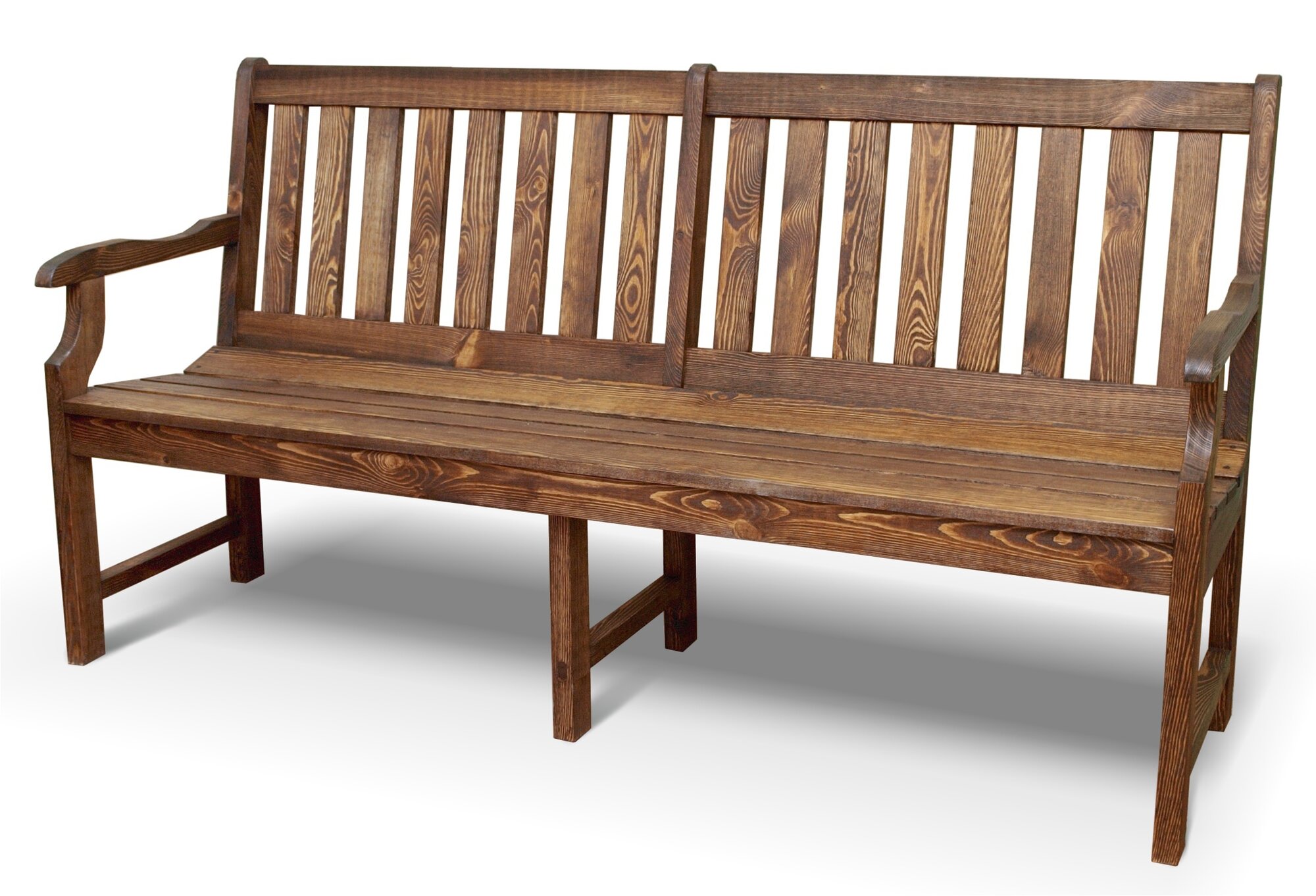 Скамья для сада Ирбея №3 L-180 (массив сосны, старение)