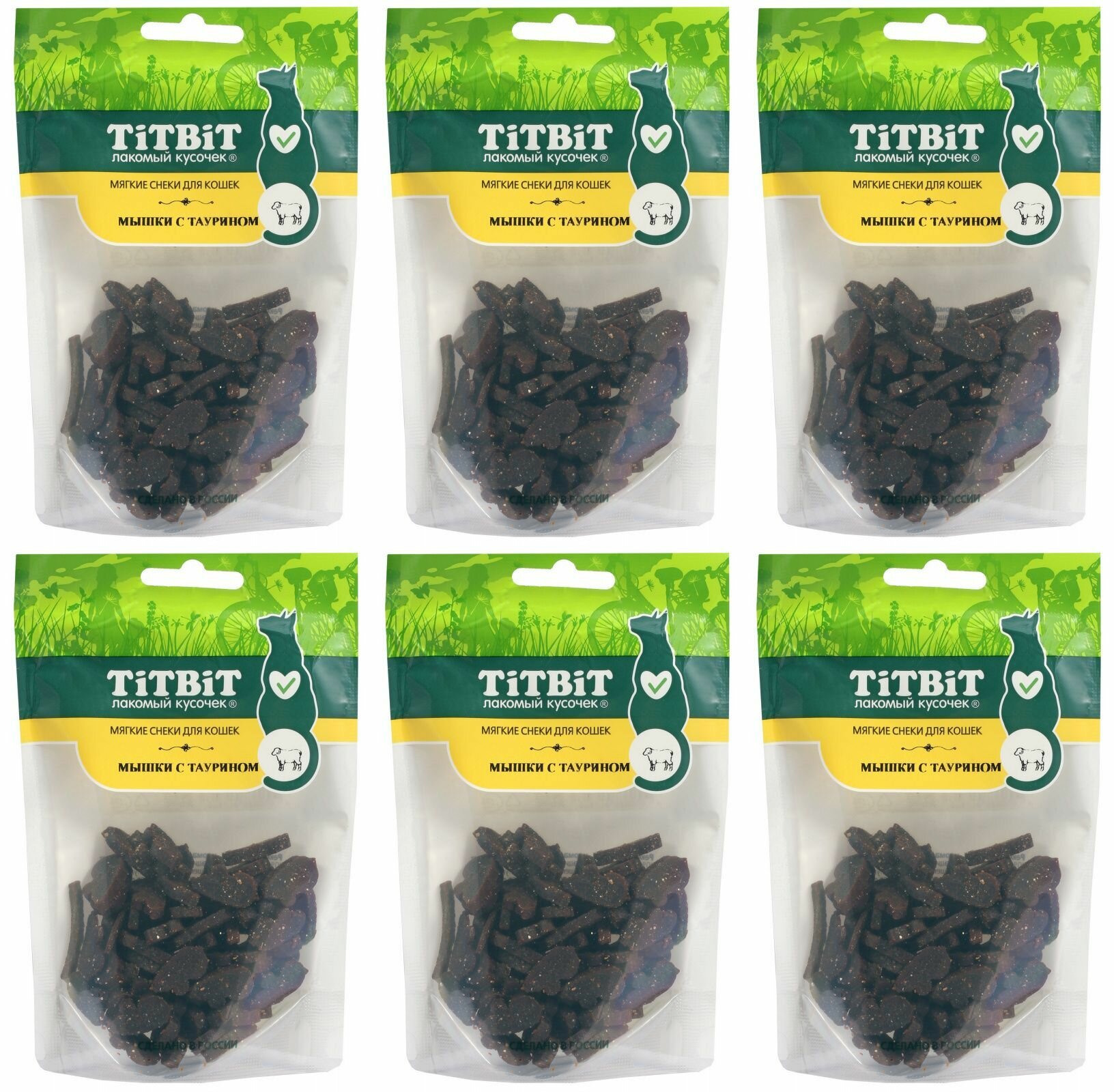 Titbit Лакомство для кошек, Мягкие снеки, Мышки с таурином, 50 гр, 6 уп