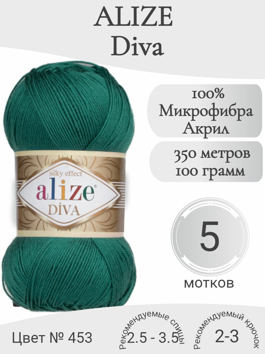 Пряжа Alize Diva (Ализе Дива) 453-северное море