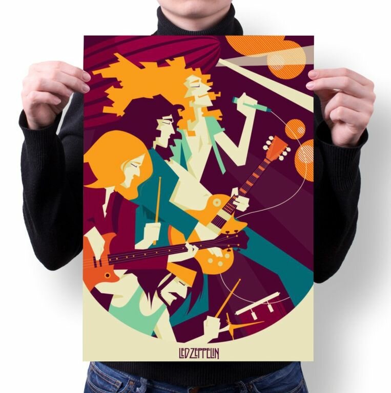 Плакат Led Zeppelin, Лед Зеппелин №4, А3