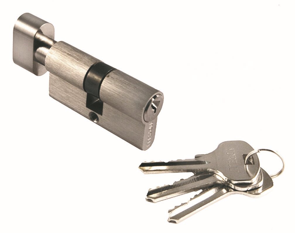 Личинка для замка с вертушкой, цилиндровый механизм Morelli 60C SN c заверткой 60CK/ключевой темно-серый