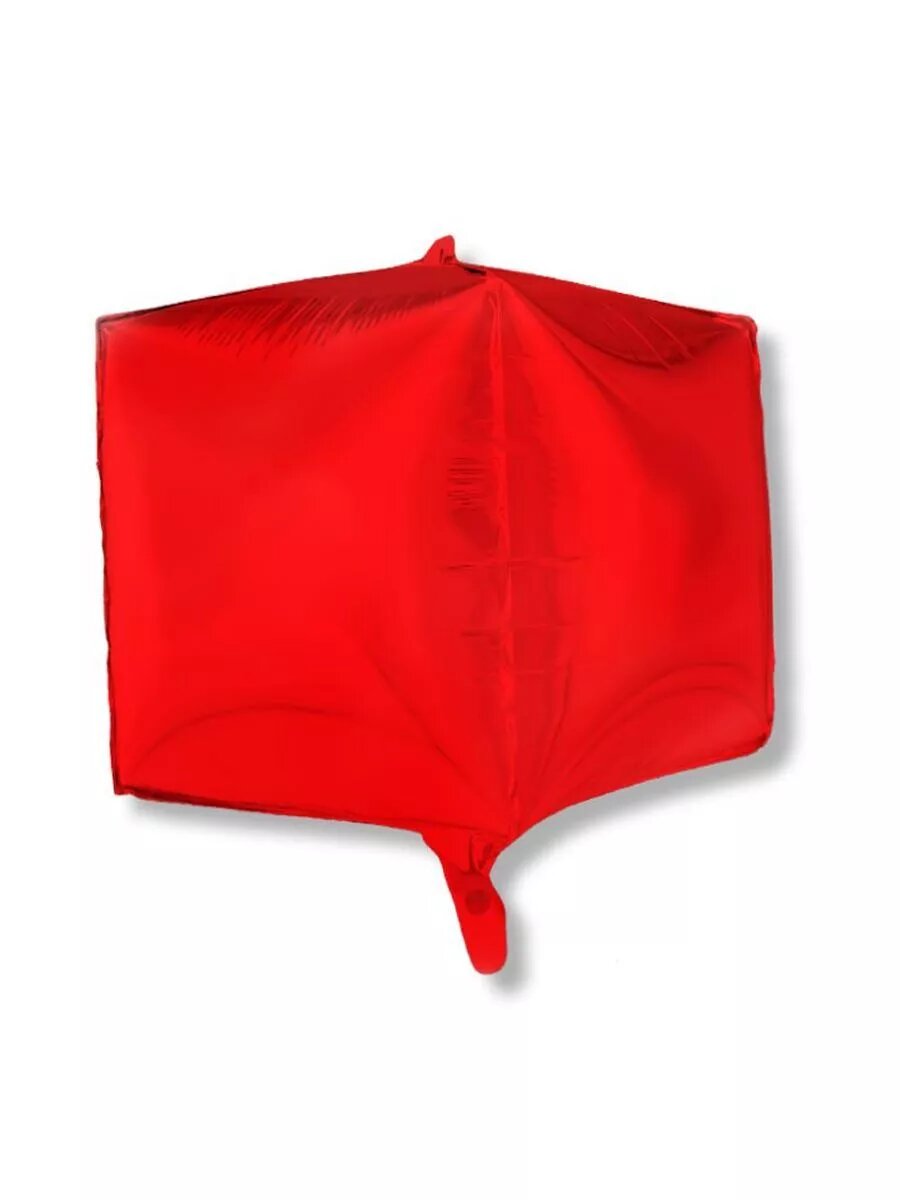 Куб 3D Красный, фольгированный шар, 66 см, 6 шт.