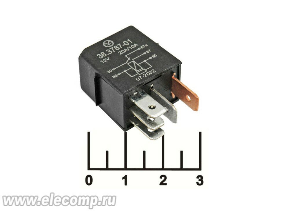 Реле =12V 20A/10V 38.3787-01 (с диодом)