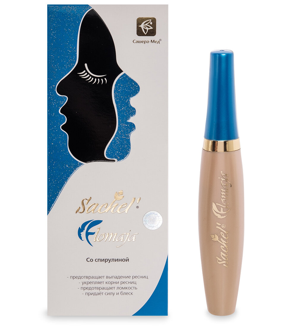 Сашель Flomaja органическая тушь для ресниц со спирулиной - синий пигмент