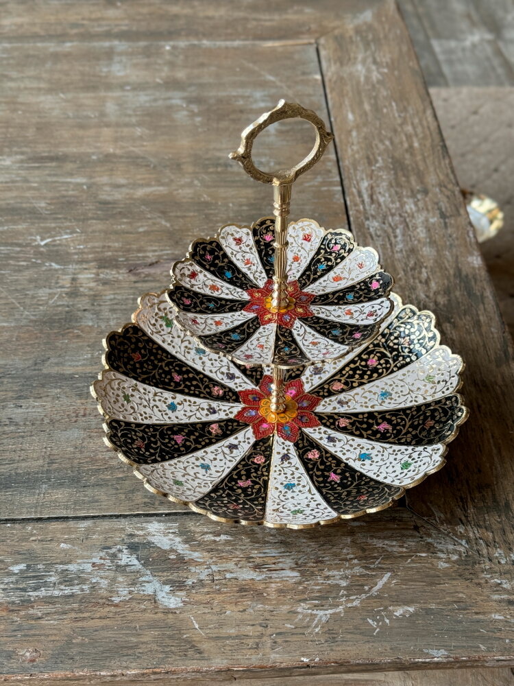 Фруктовница из латуни 2 яруса KSVA-BE-8819534