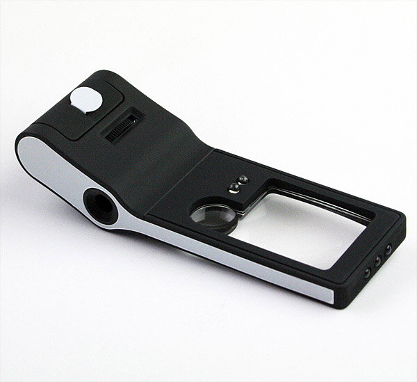 Лупа карманная Kromatech TH-515 3/10/55x с микроскопом и подсветкой (6 LED) черная