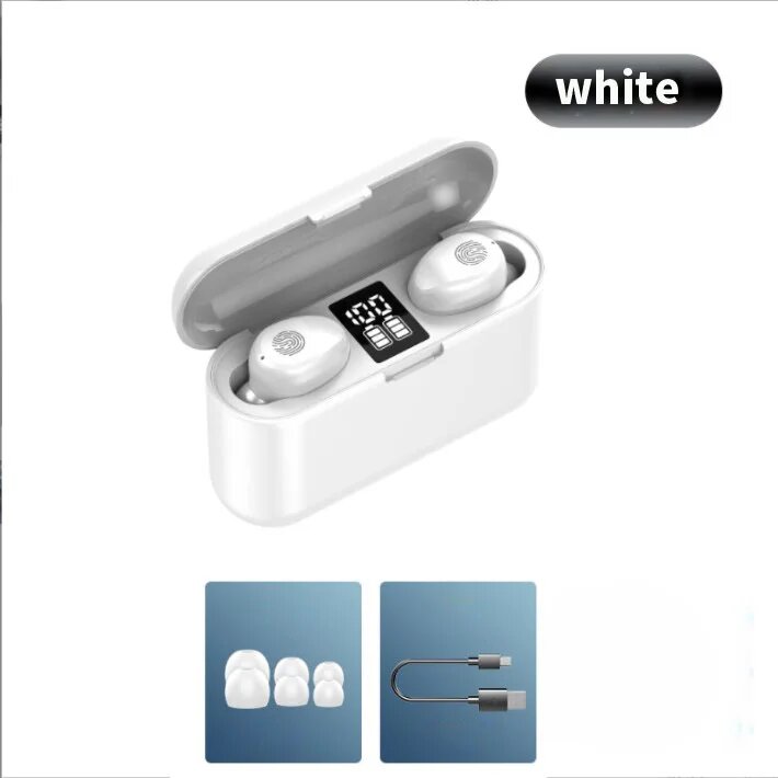 Беспроводные наушники F9 Bluetooth 5.1 черный Белый, F9-01white