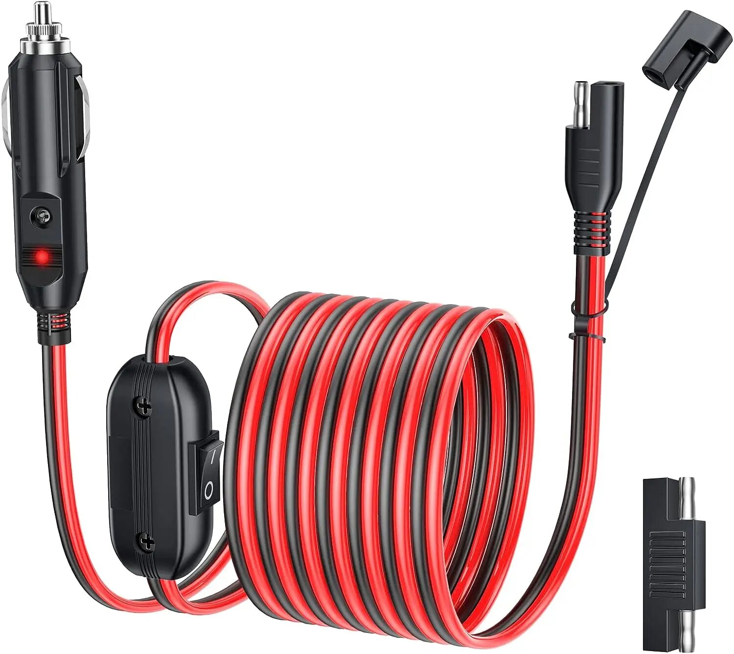 Anchtek 16AWG 12 В прикуриватель SAE кабель для зарядного устройства быстросъемный адаптер с переключателем для солнечных панелей RV мотоцикла