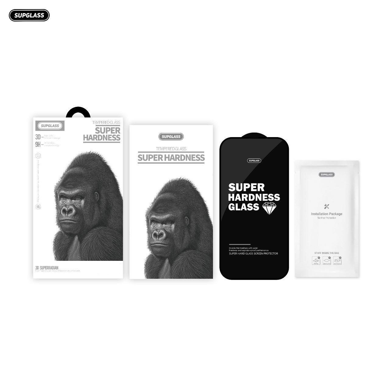 Оригинальное защитное 3D стекло Supglass H9 для Apple iPhone 15 Pro Max / Айфон 15 Про Макс 6.7"
